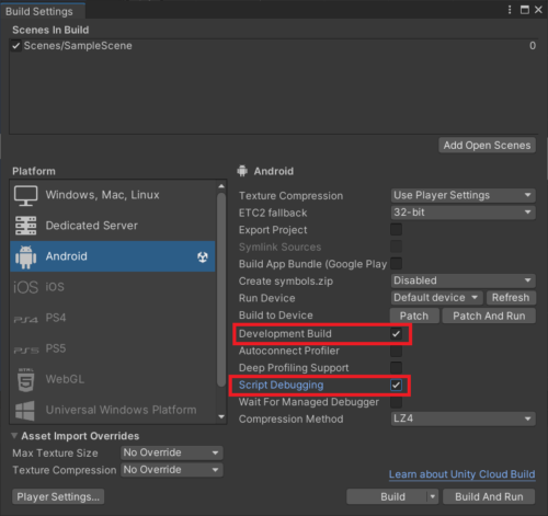 【Unity】Android実機で動かしながらVisualStudioでデバッグする | ばに日記