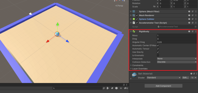【Unity】スマホの加速度センサーでボールを動かす | ばに日記