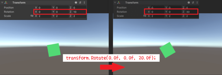 【Unity】transform.Rotate()でオブジェクトを回転させる | ばに日記