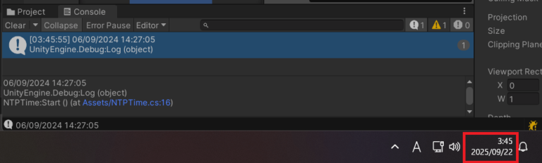 【Unity】NTPサーバーから日時を取得する | ばに日記